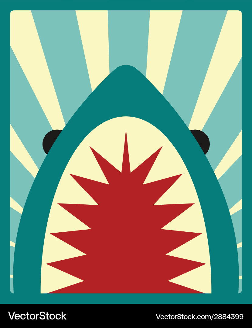 Shark Poster - Underwater Wildlife Royalty Free Vector Image