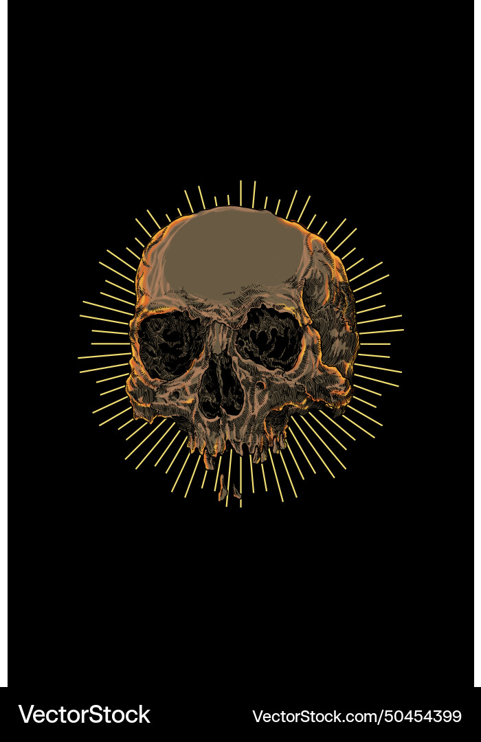 Skull with light Royalty Free Vector Image - VectorStock