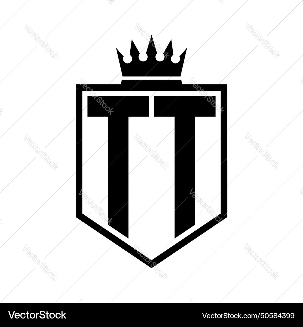 Tt logo monogram bold shield geometric shape Vector Image
