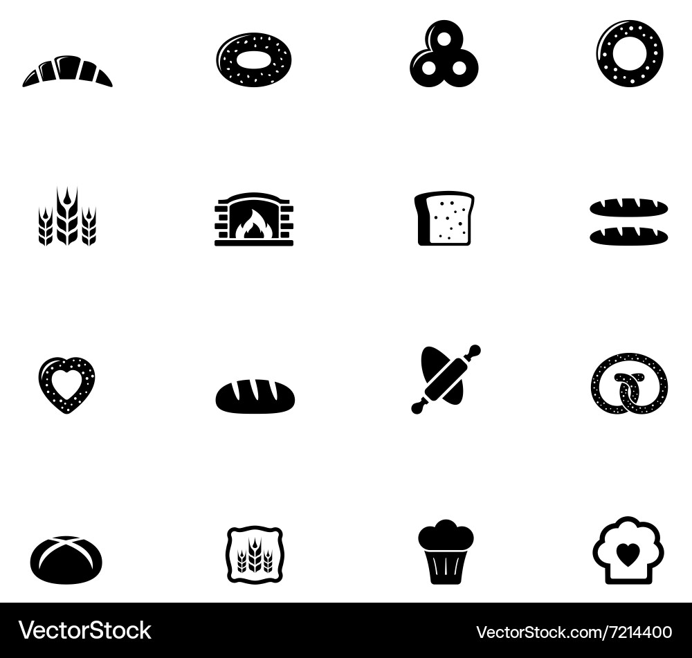 Bakery and bread object set Royalty Free Vector Image