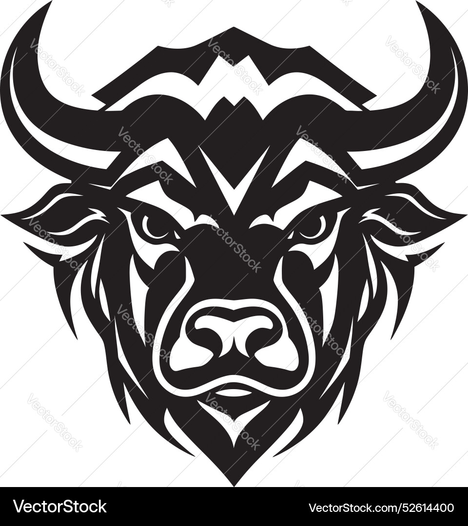 Breakthrough potential a bull head icon Royalty Free Vector