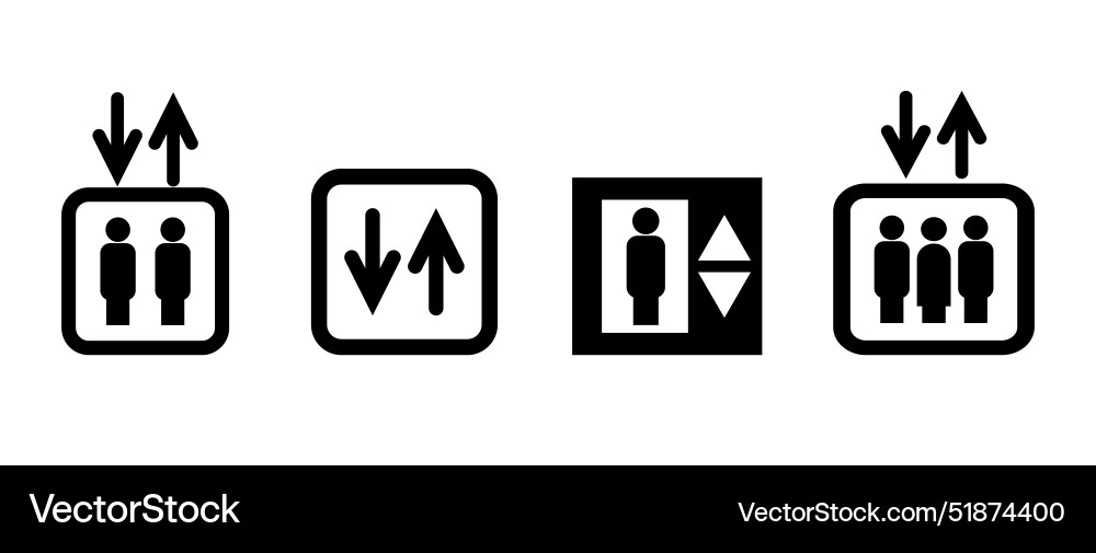 Elevator lift icon set Royalty Free Vector Image