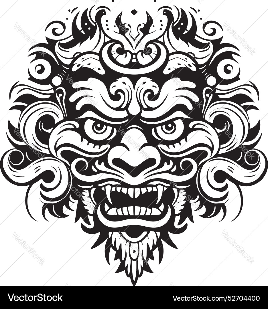 Intricate borong patterns balinese logo design Vector Image