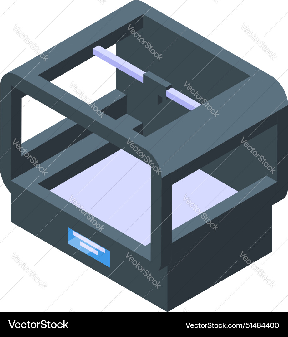 Isometric of 3d printer Royalty Free Vector Image