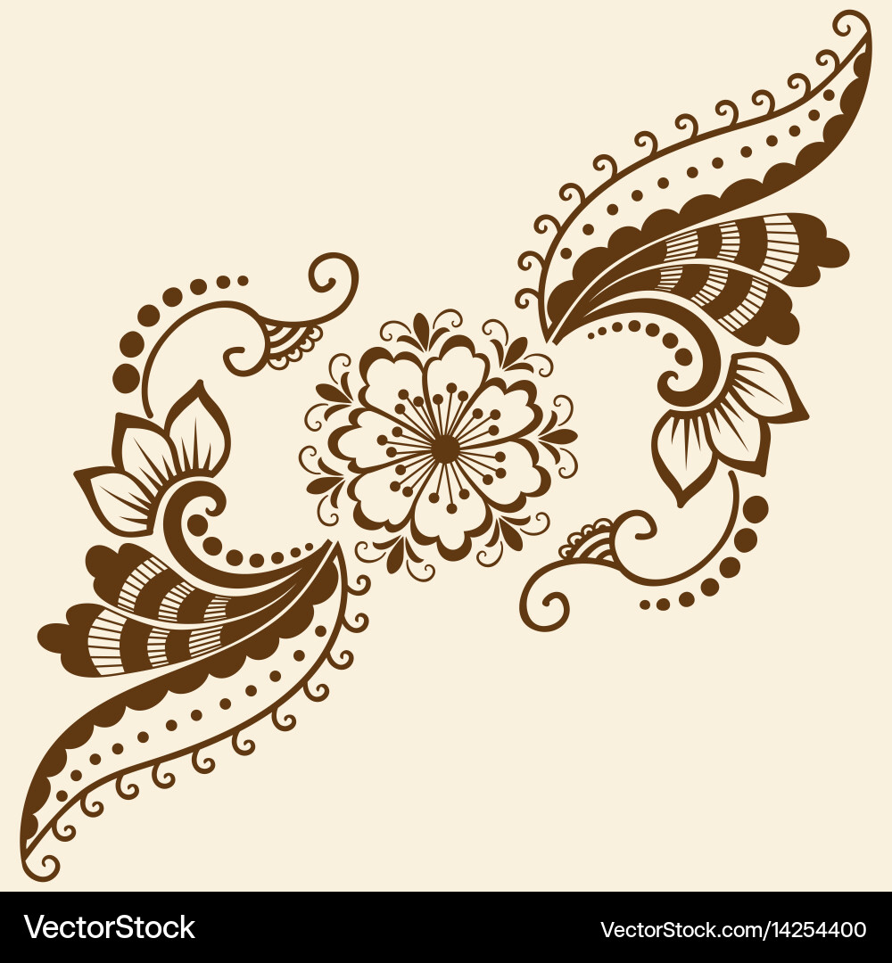 Mehndi ornament traditional Royalty Free Vector Image