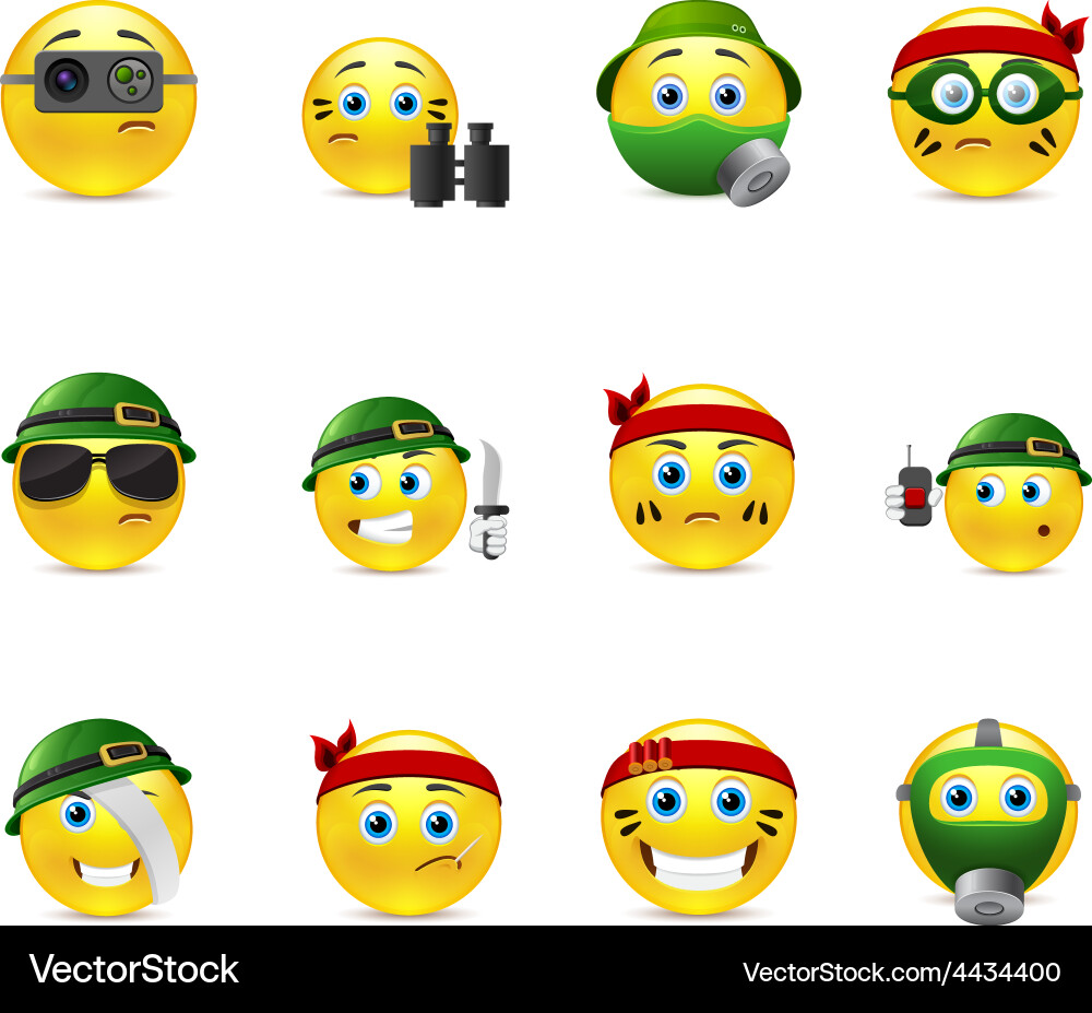 Military Smiley Emoticon Vector Images (99)