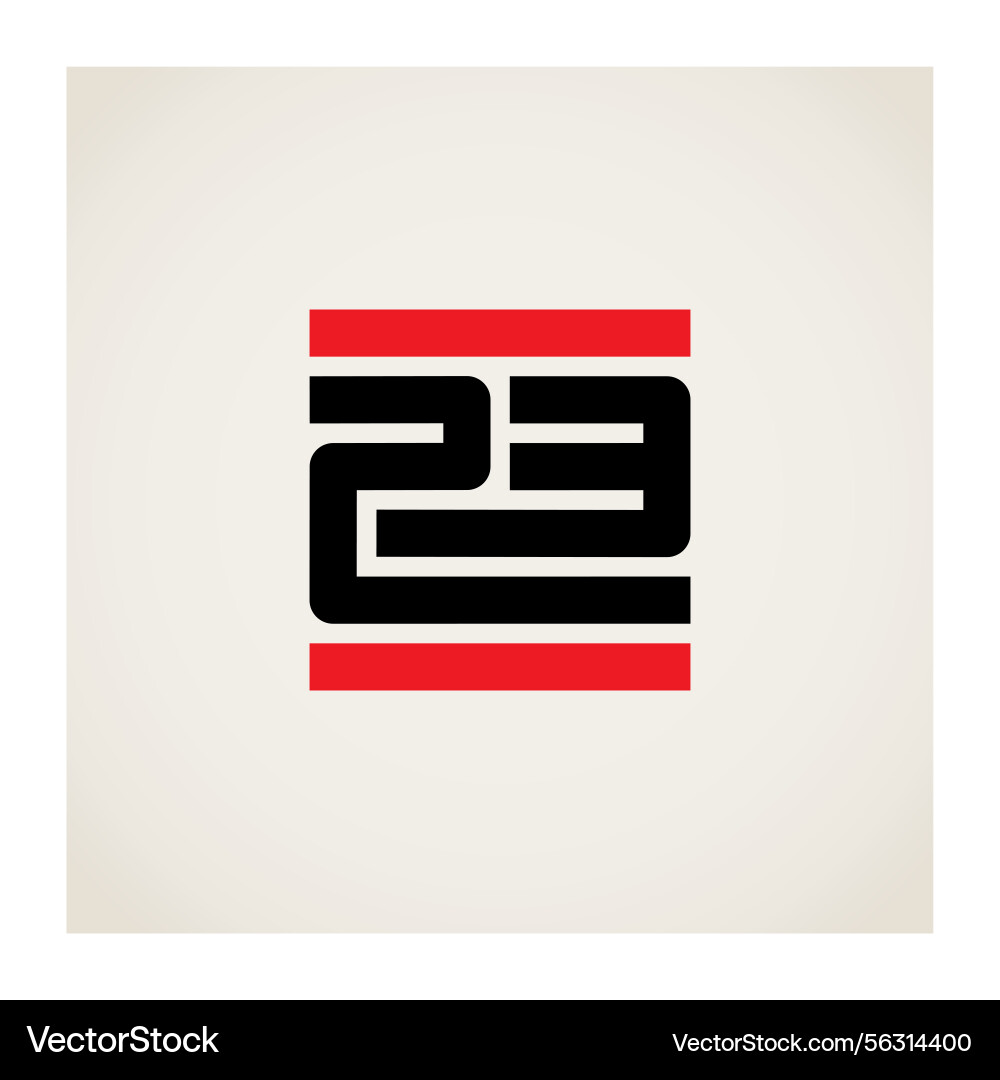 Numbers 2 & 3 Logo Concept Royalty Free Vector Image