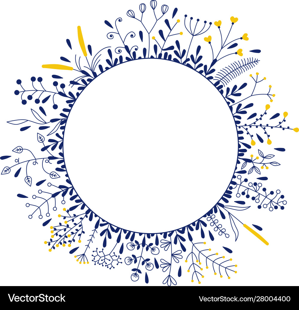Round frame with beautiful flowers Royalty Free Vector Image