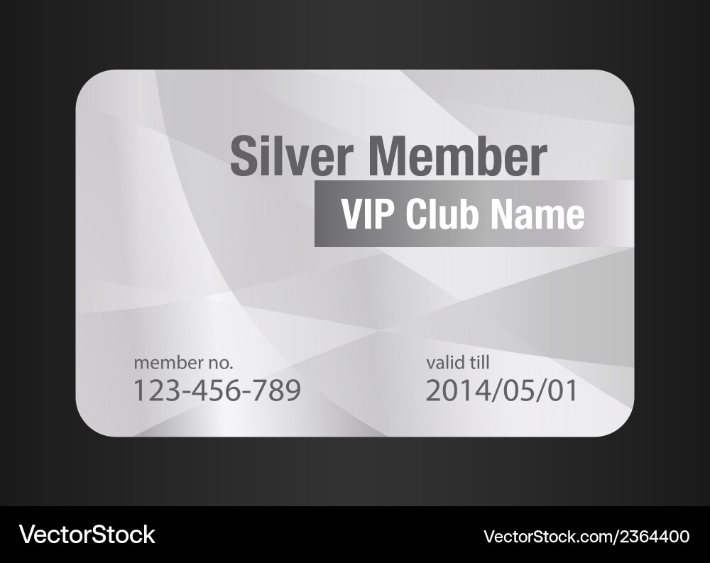 Silver vip club card Royalty Free Vector Image