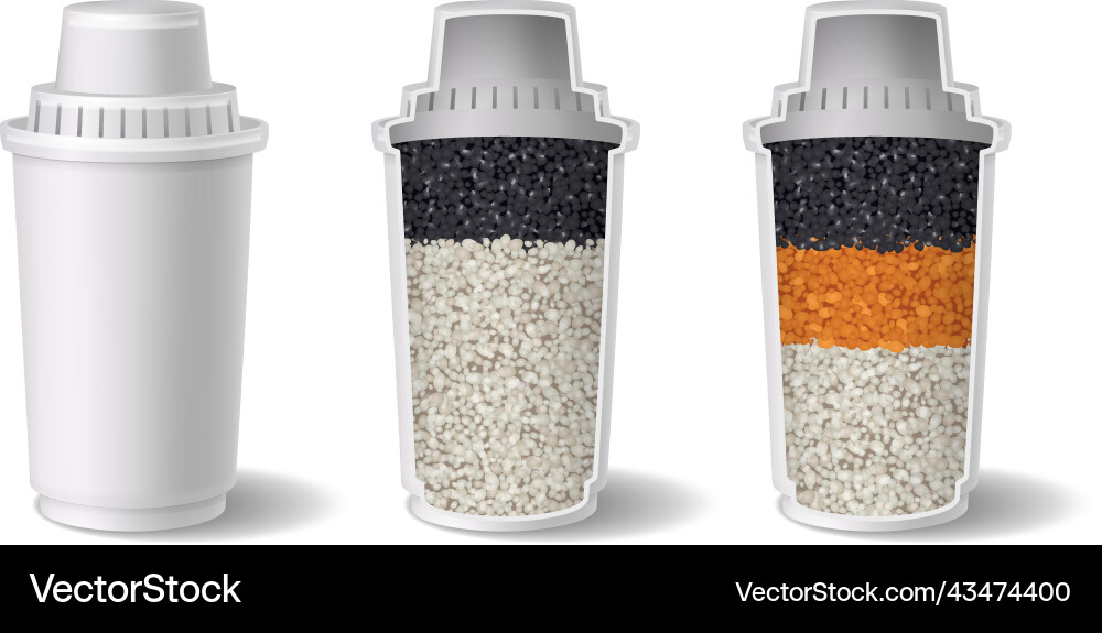 Water filter realistic set Royalty Free Vector Image