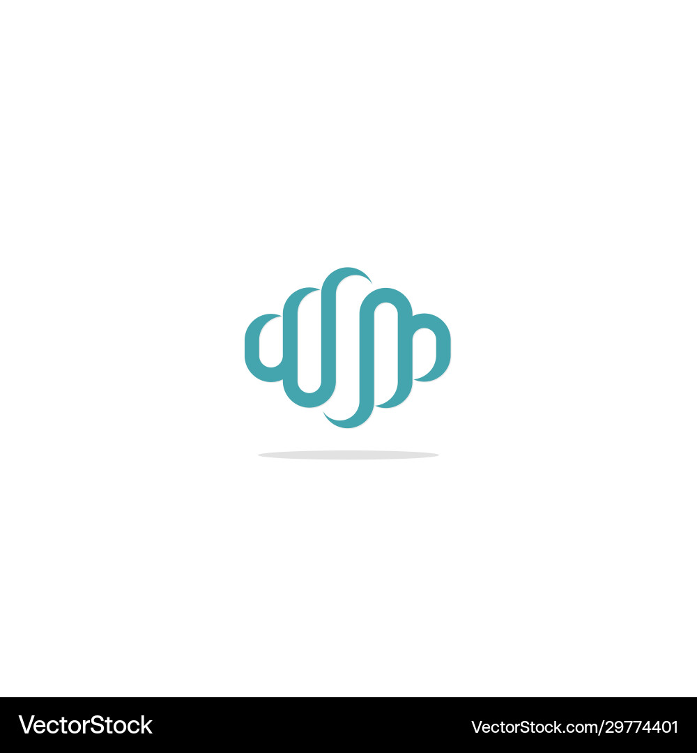 Abstract cloud line technology logo Royalty Free Vector