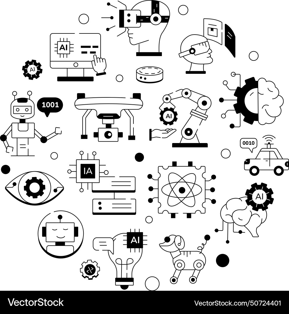 Ai technology symbolizing intelligent devic Vector Image