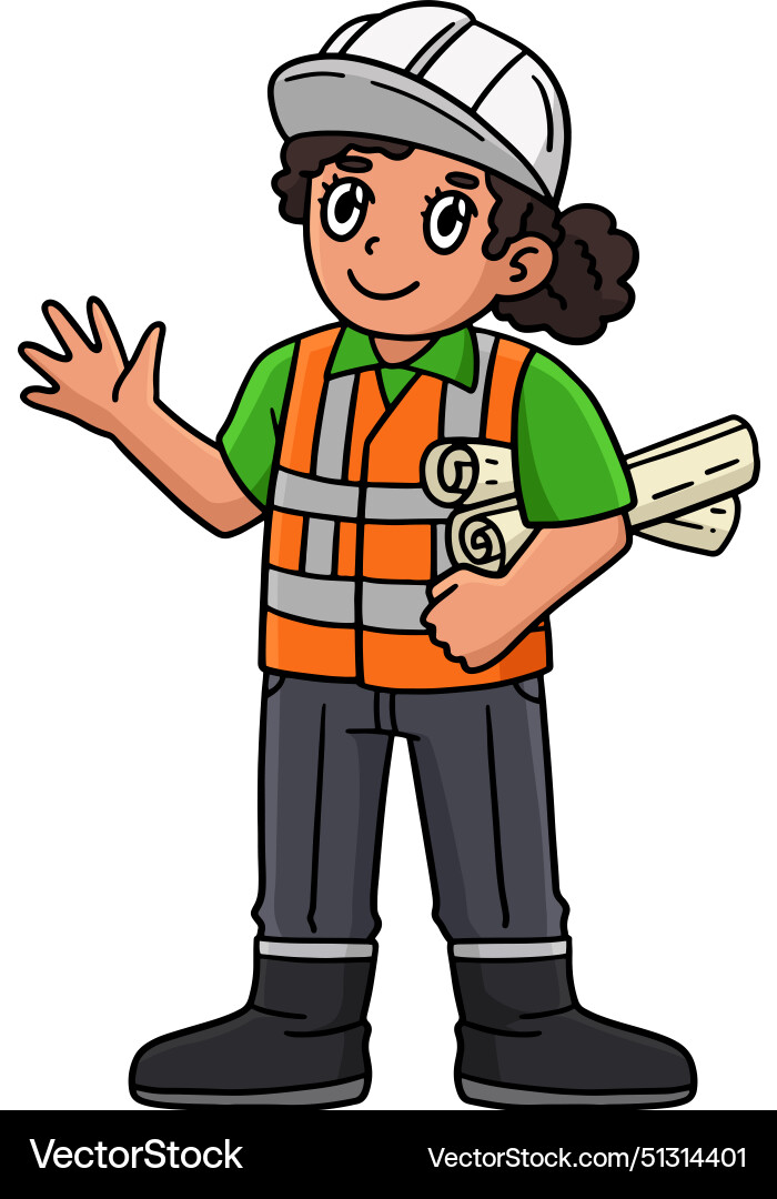 Construction architect with blueprints clipart Vector Image
