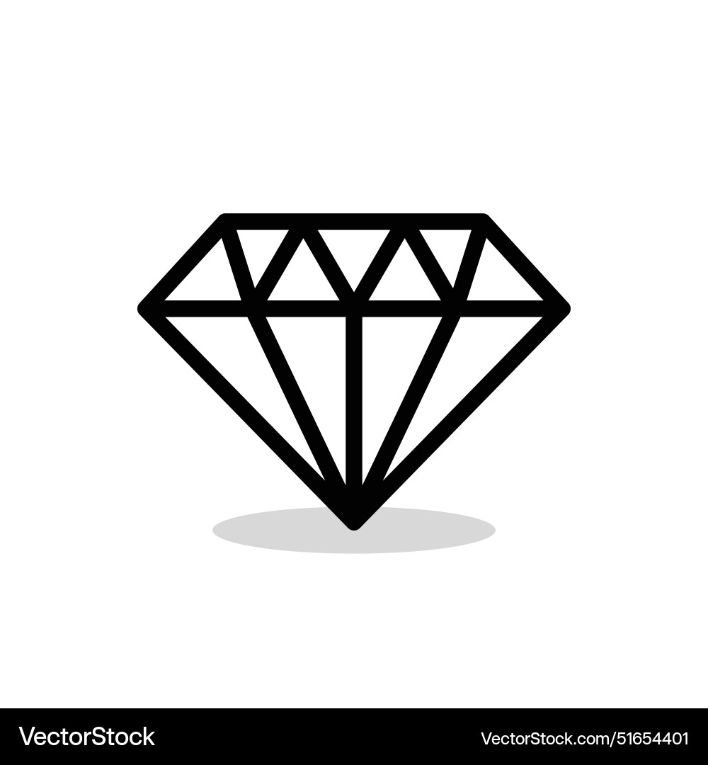 Diamond icon isolated Royalty Free Vector Image