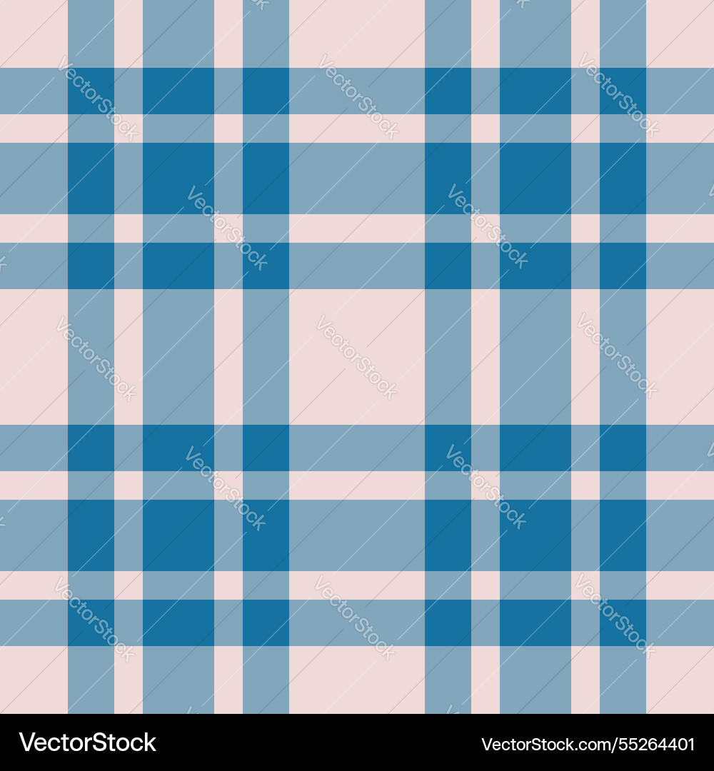 Elegant pastel pink and blue plaid pattern Vector Image