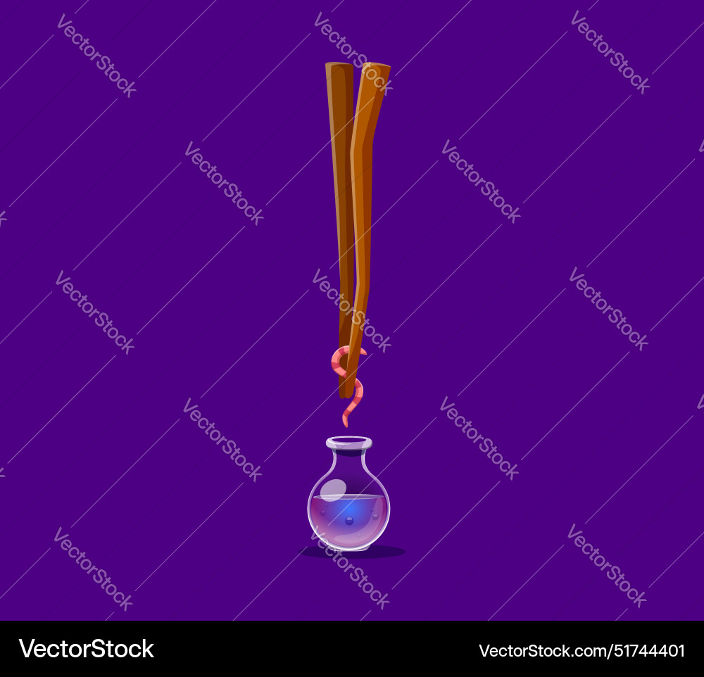Halloween font witch magic elixir earthworm Vector Image