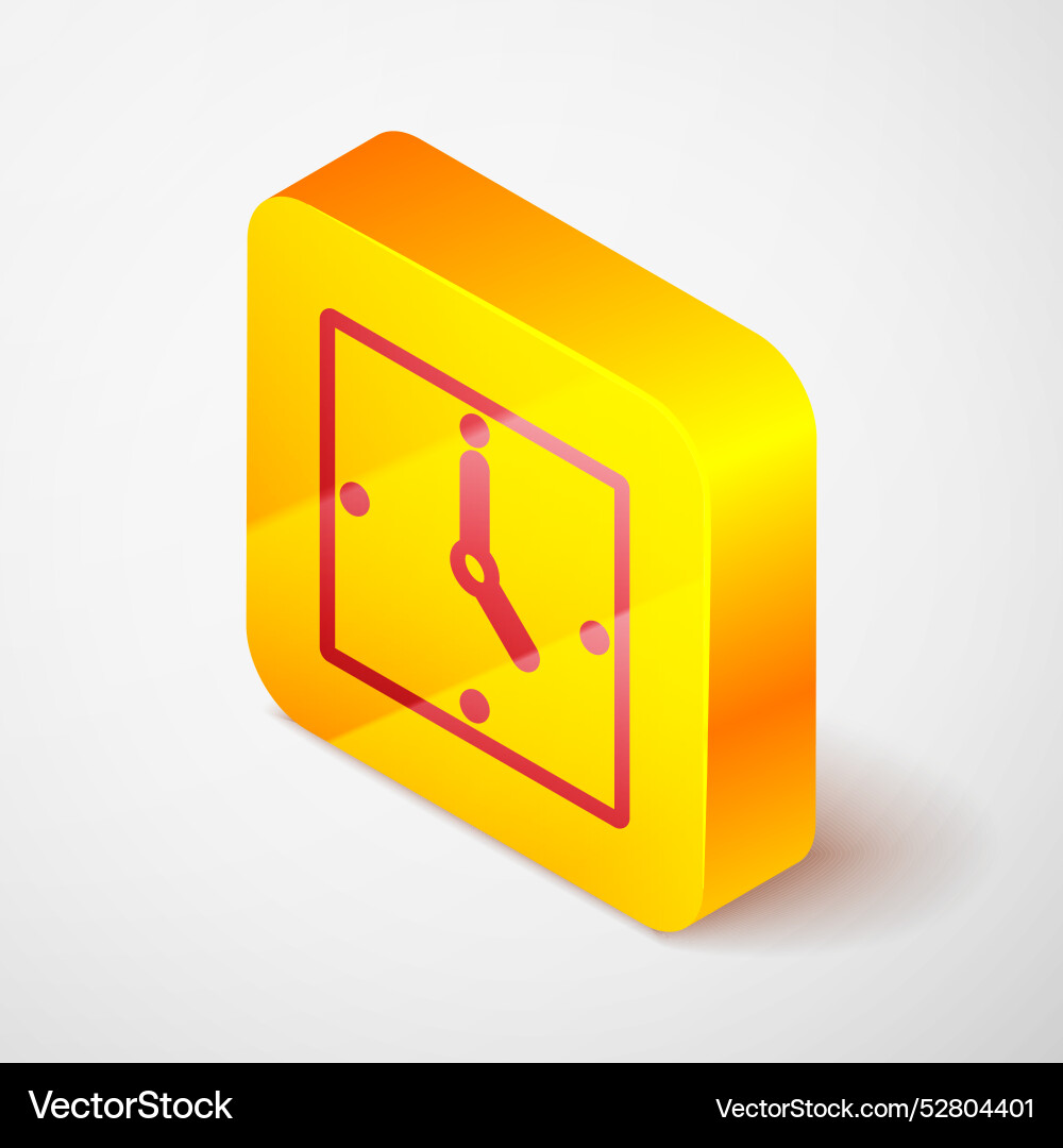 Isometric line clock icon isolated on grey Vector Image