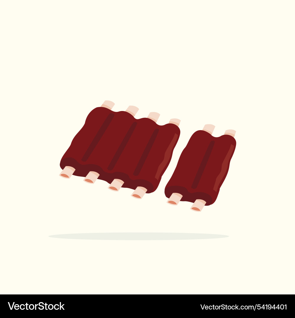 Logo icon of roast ribs Royalty Free Vector Image