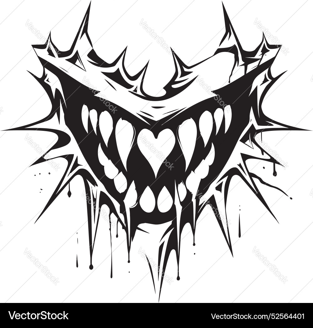 Maleficent grin black iconic jawline shadowed Vector Image