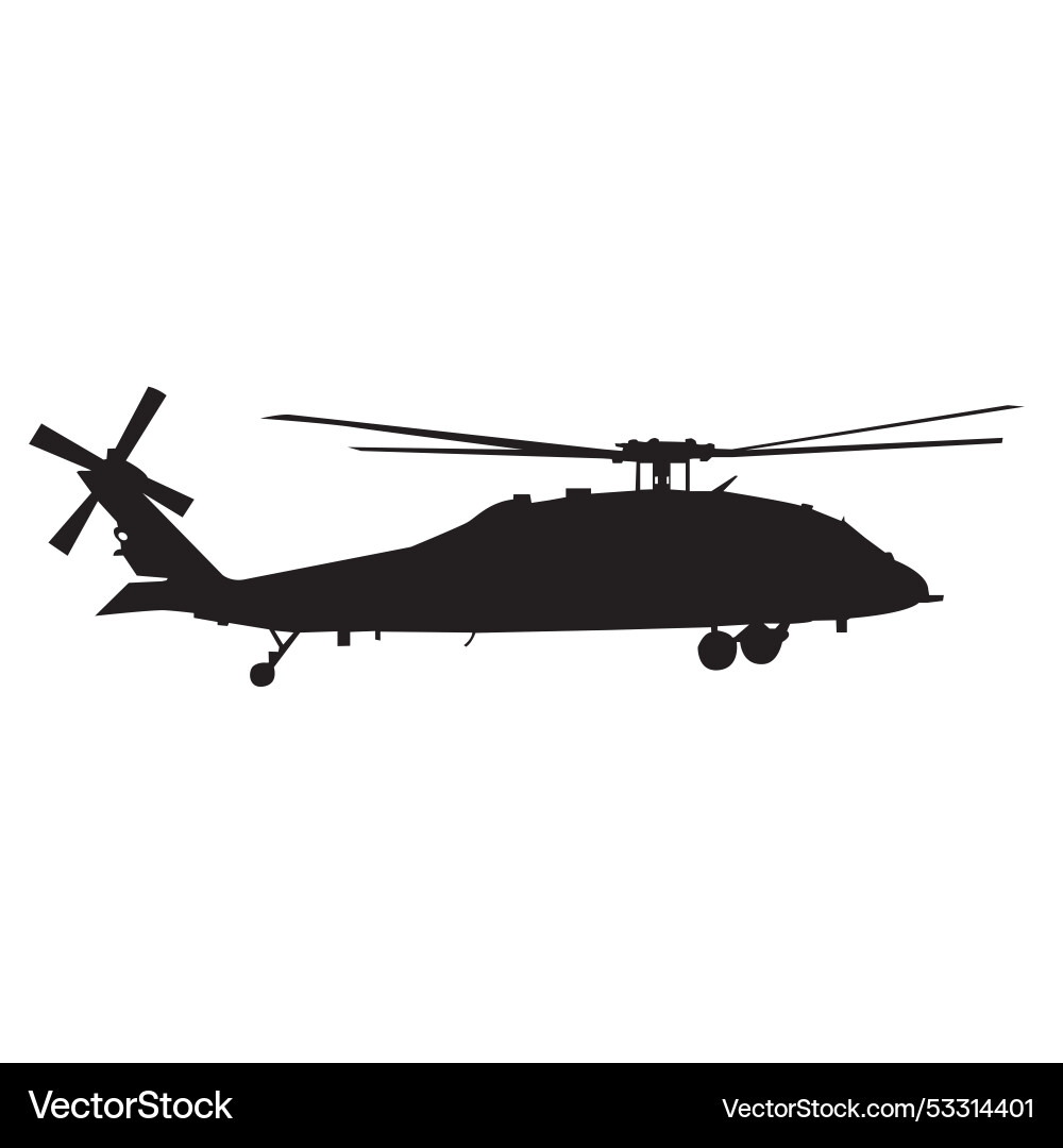 Military helicopter rotor blade silhouette Vector Image