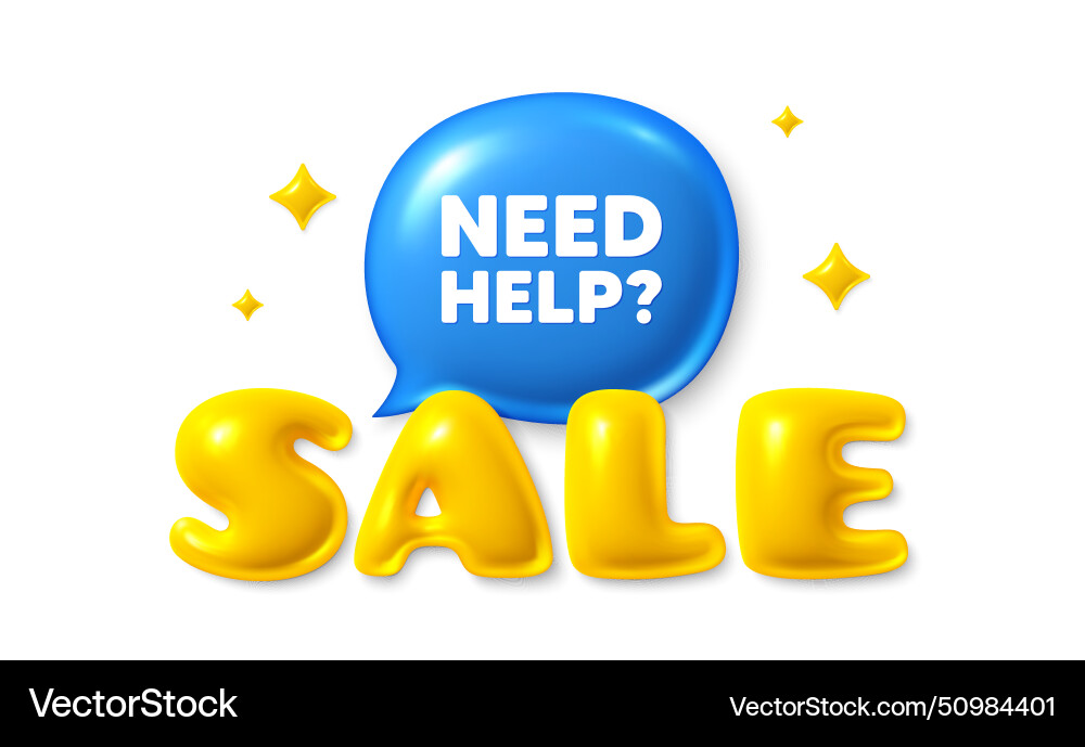 Need help symbol support service sign sale text Vector Image