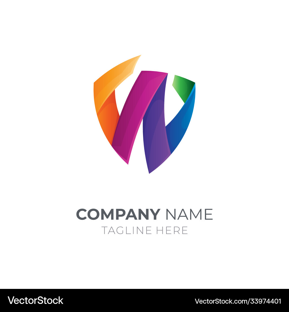 Ribbon letter w logo Royalty Free Vector Image