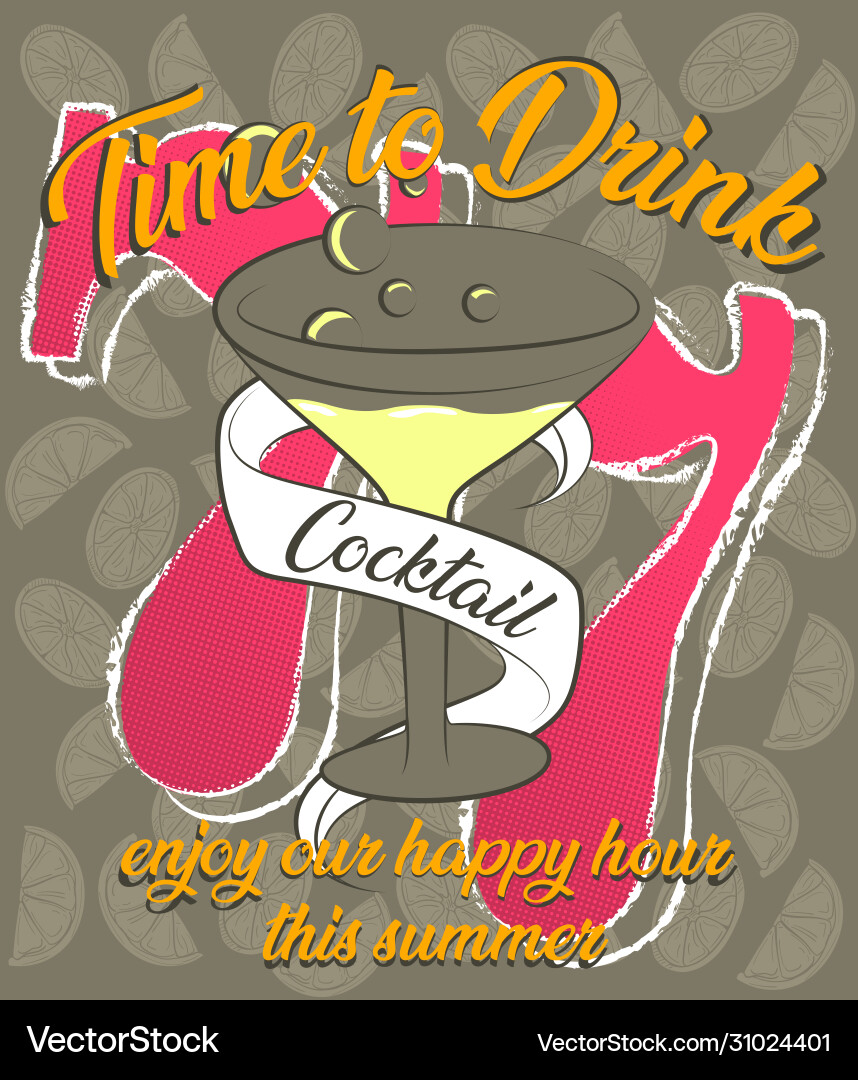 Time to drink Royalty Free Vector Image - VectorStock