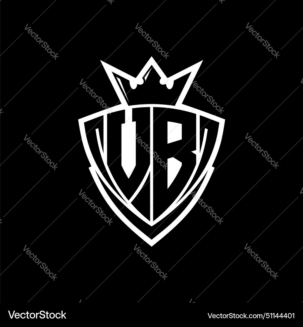 Vb letter logo with sharp triangle shield shape Vector Image