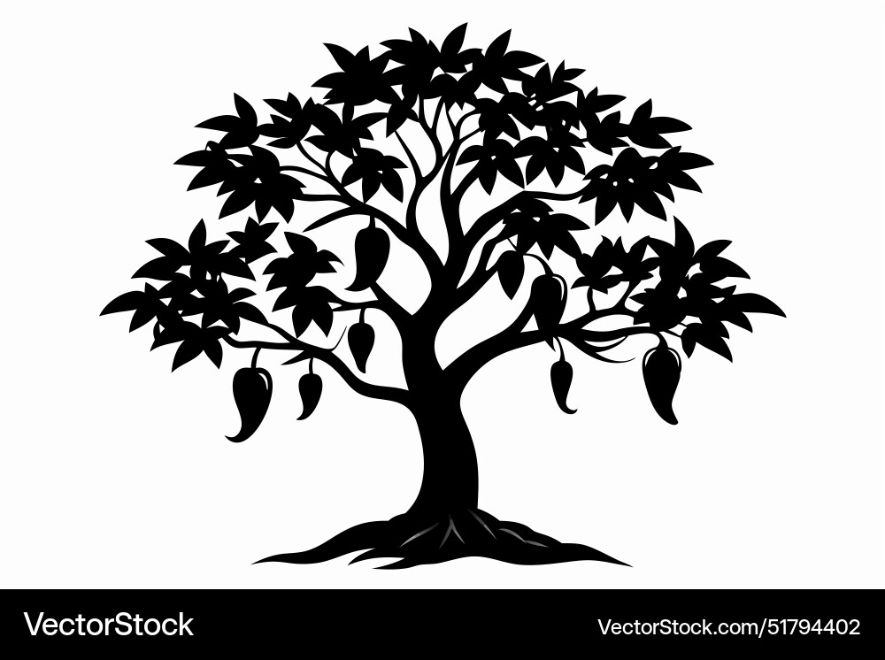 Chili bell tree white background f Royalty Free Vector Image