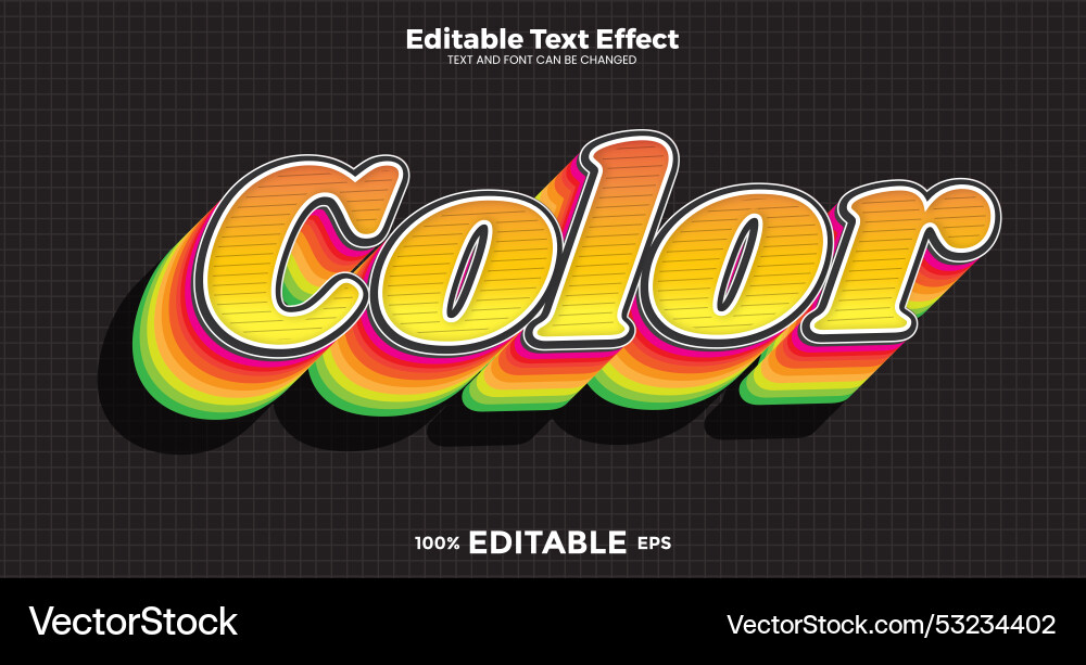Color editable text effect in modern trend style Vector Image