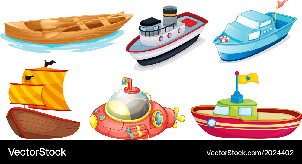 Different boat designs Royalty Free Vector Image