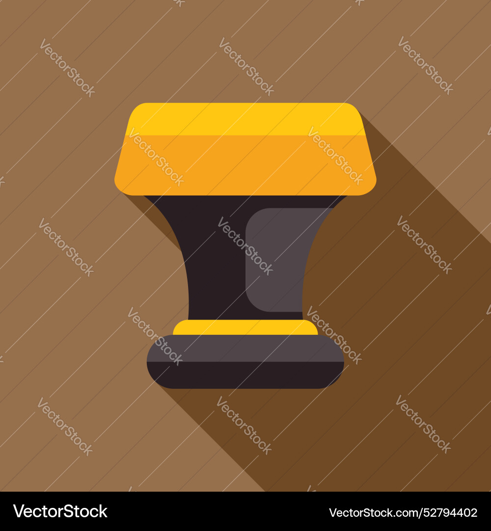 Gold anvil casting long shadow minimalist icon Vector Image