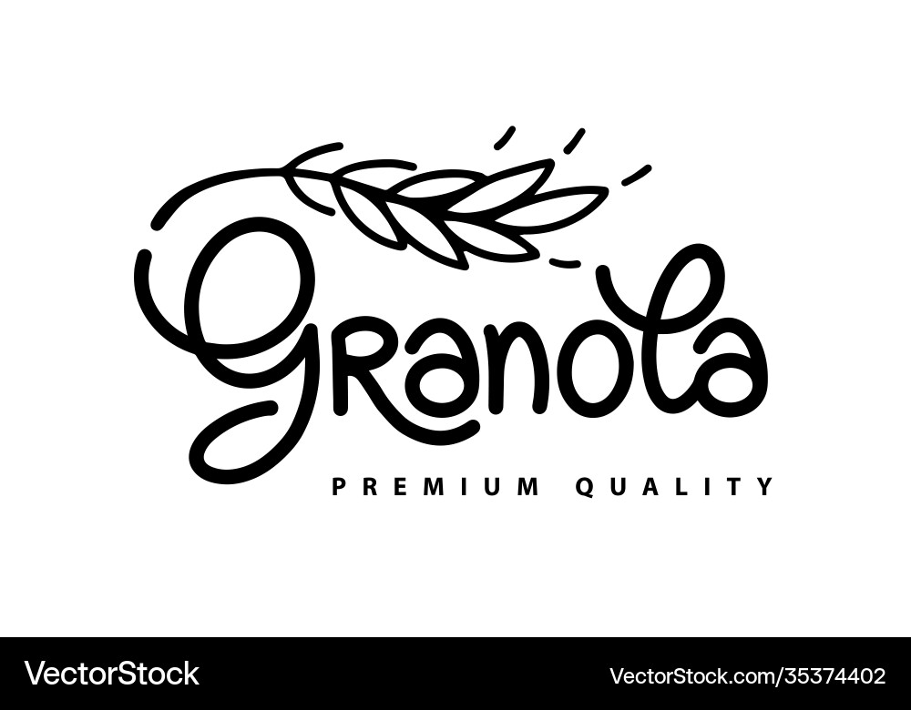 Granola logo premium quality lettering Royalty Free Vector