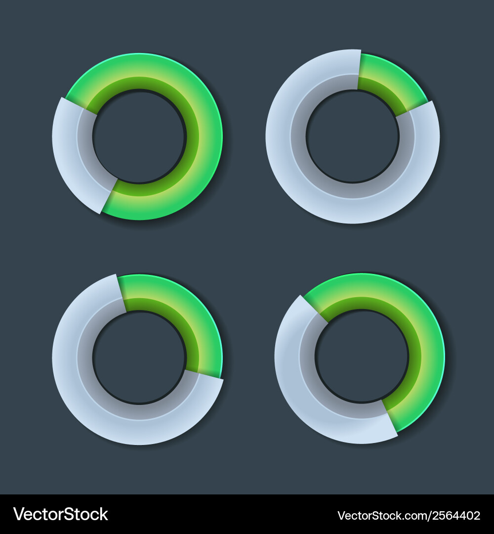 Infographic chart ring diagram set Royalty Free Vector Image