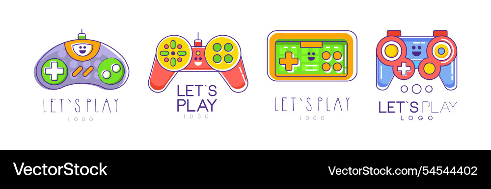 Lets play logo design with colorful gaming element