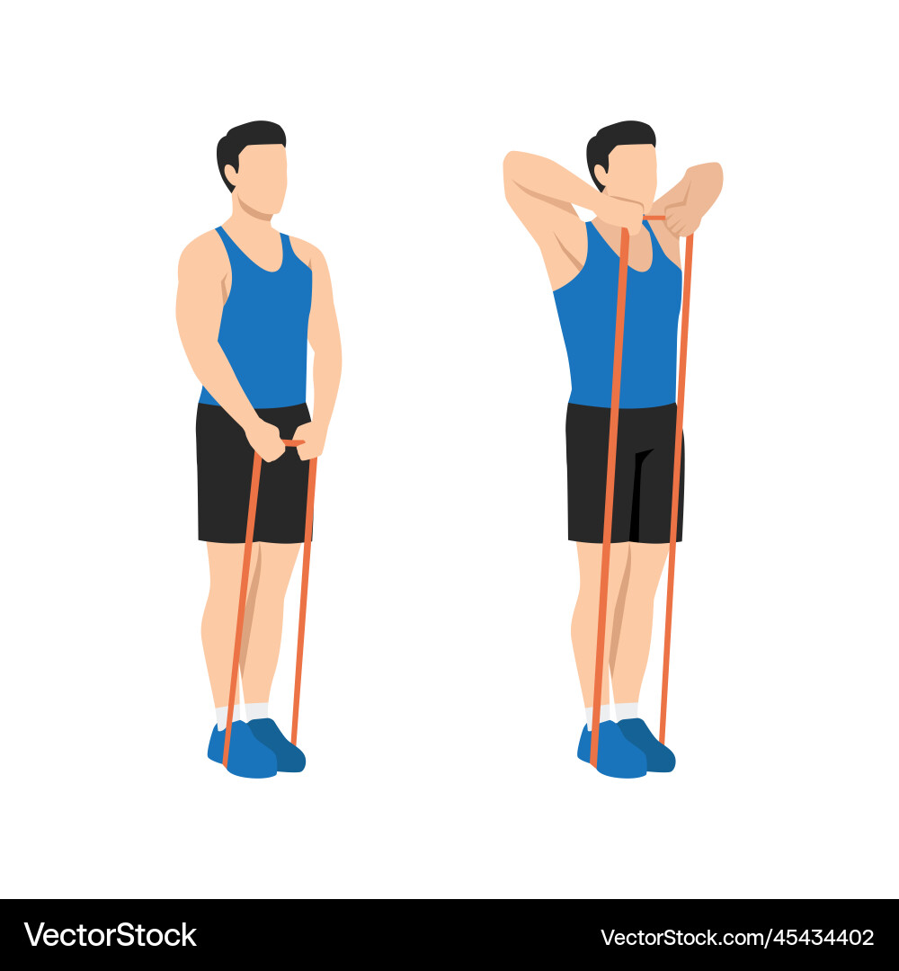 Man doing upright row home workout exercise Vector Image