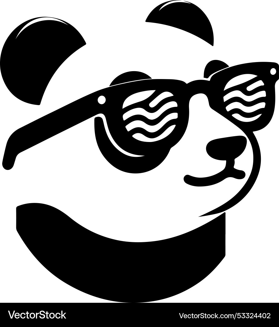 Panda head logo icon art Royalty Free Vector Image