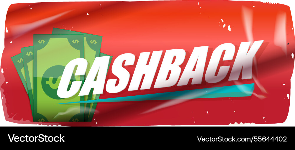 Red cash back icon and sticker isolated Royalty Free Vector