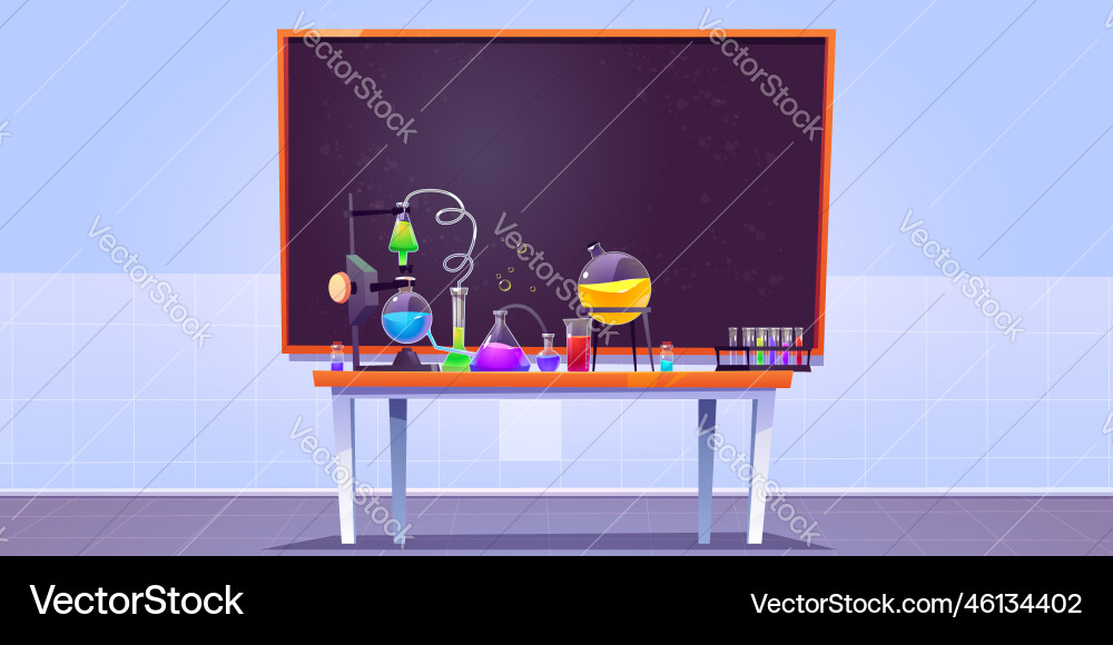 School chemistry laboratory for science research Vector Image