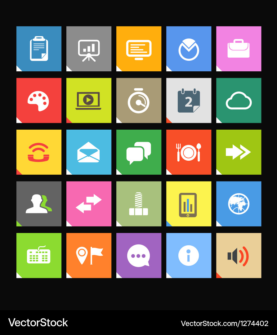 Web color tile interface template Royalty Free Vector Image