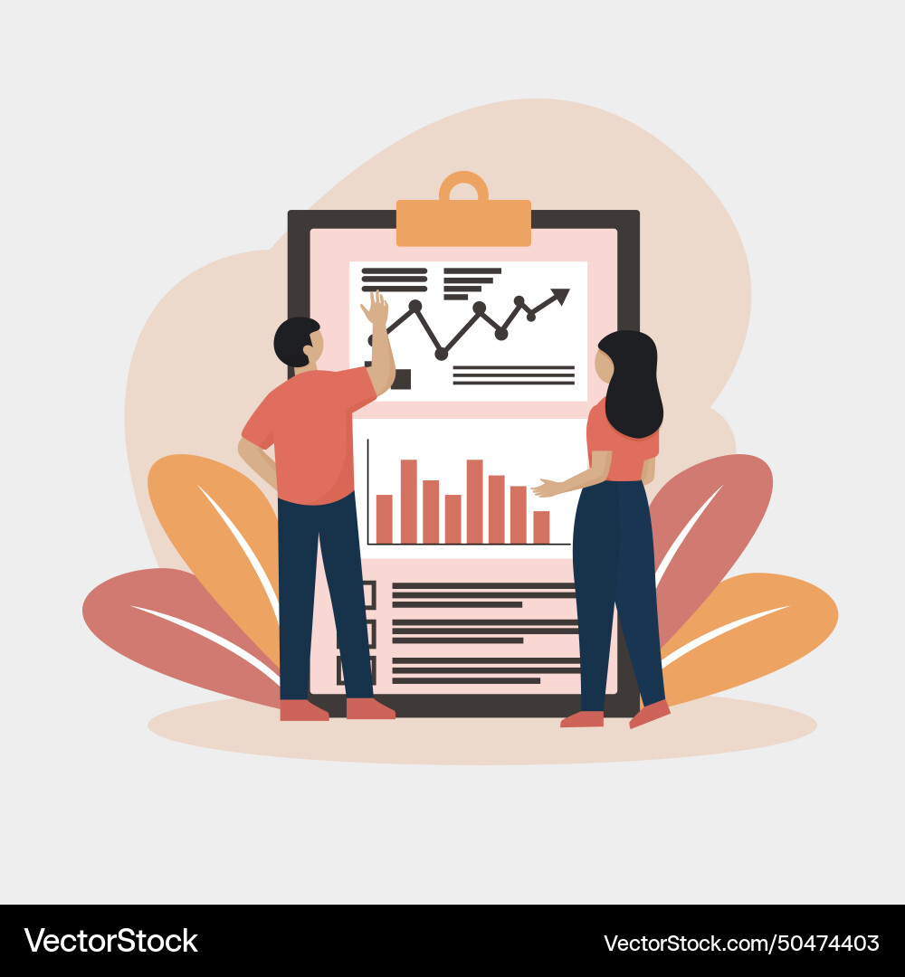 Business analysis concept flat Royalty Free Vector Image