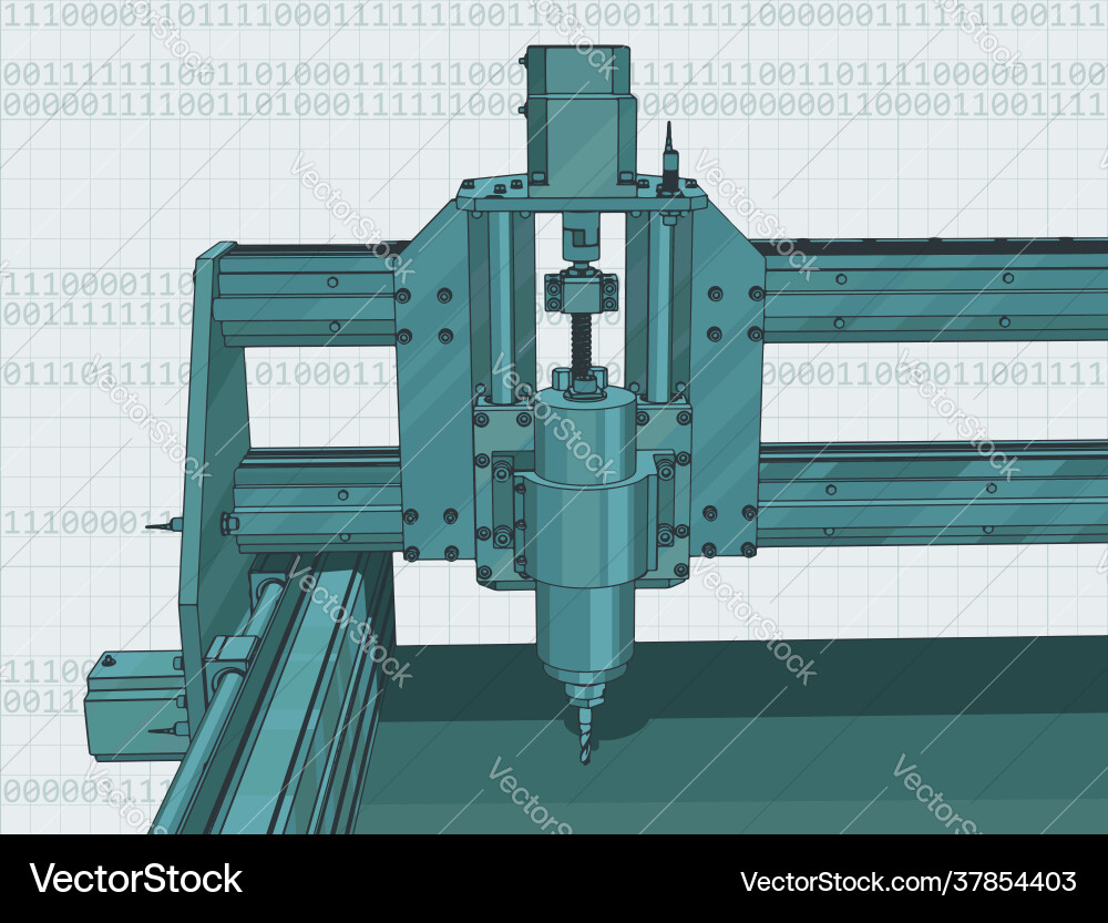 Cnc machine for 3d carving Royalty Free Vector Image
