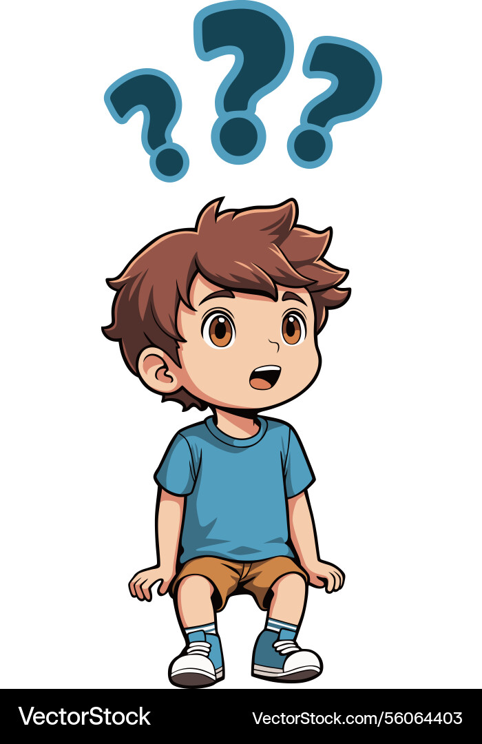 Confused boy Royalty Free Vector Image - VectorStock