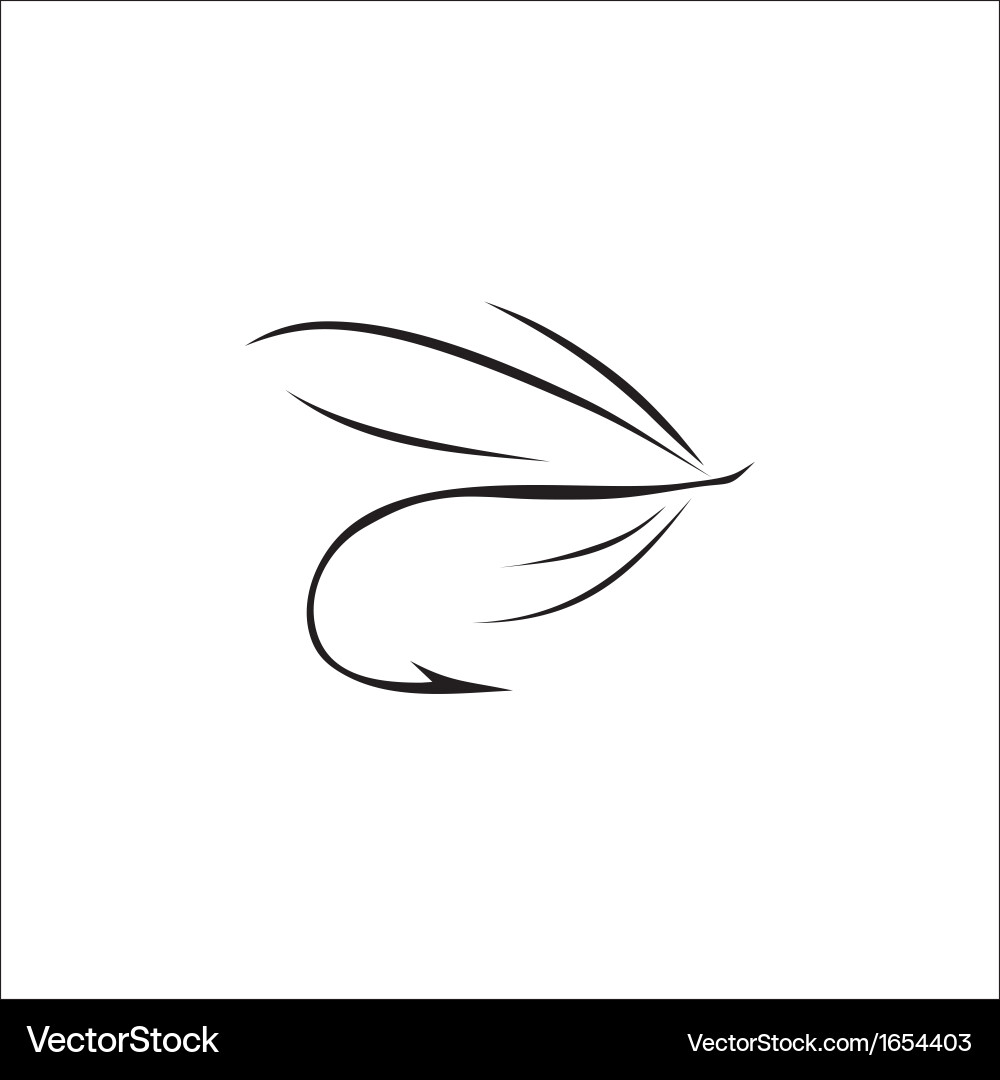 Fly-fishing on white background Royalty Free Vector Image