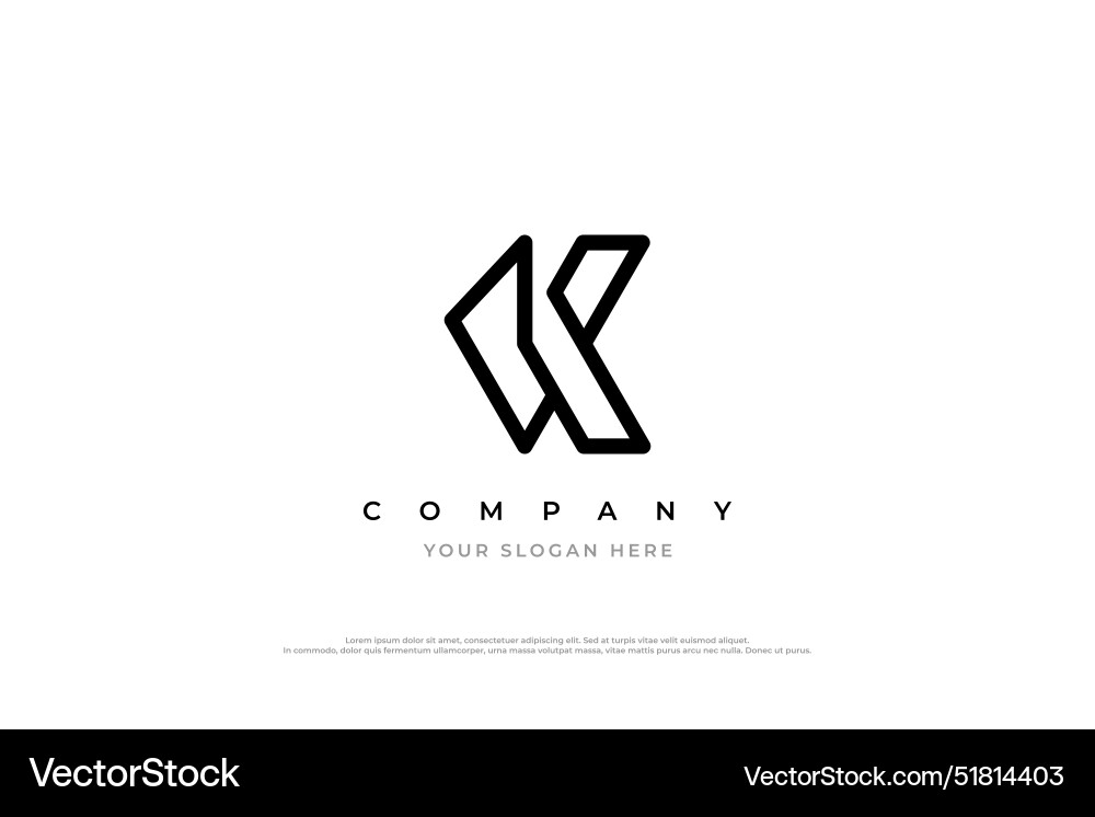 Initial letter vk logo design Royalty Free Vector Image