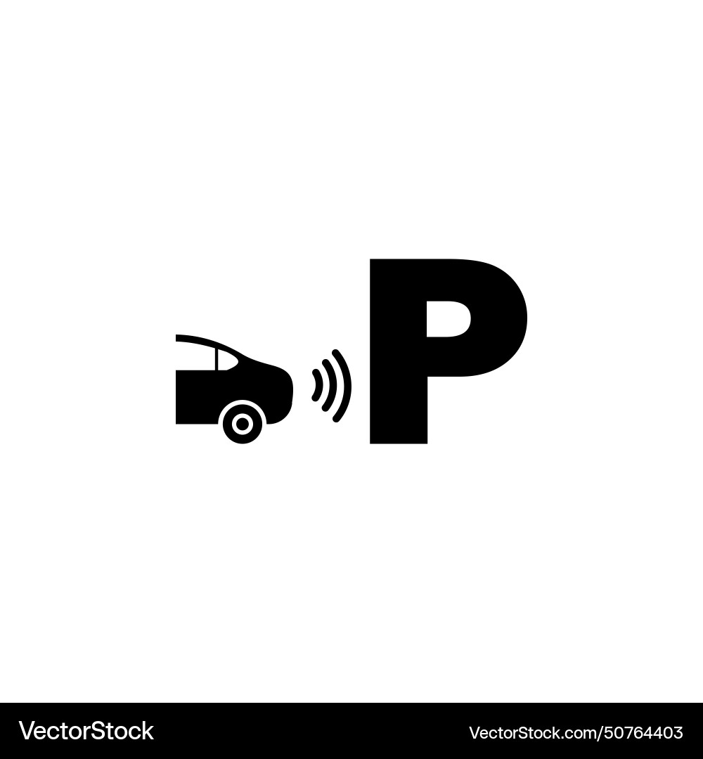 Parktronic sensor parking assist flat icon Vector Image