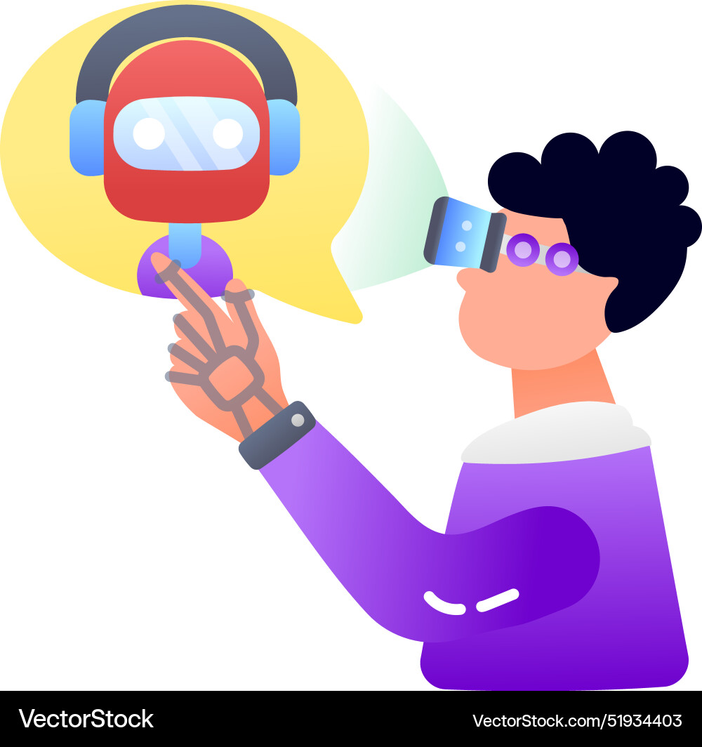 Robot chat Royalty Free Vector Image - VectorStock