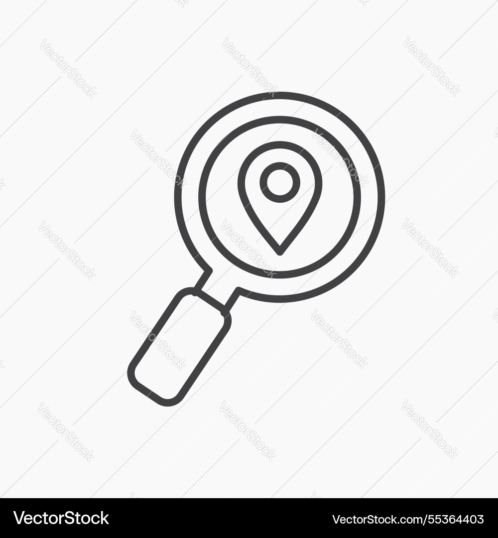 Search location icon isolated in black line Vector Image