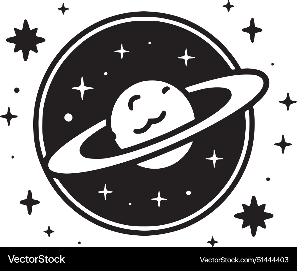 Space - minimalist and flat logo Royalty Free Vector Image