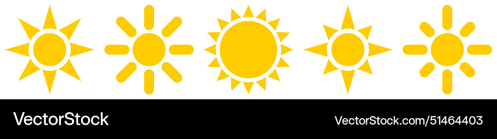 Sun icons icon collection Royalty Free Vector Image